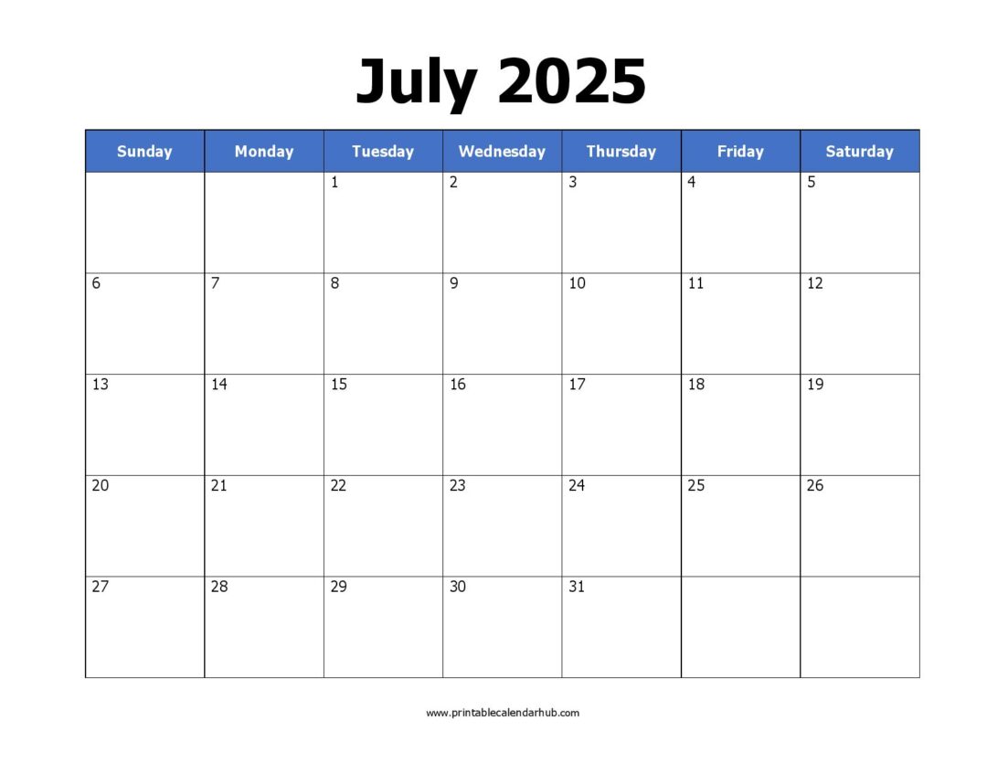 Free January 2025 Printable Calendar - Blank Templates